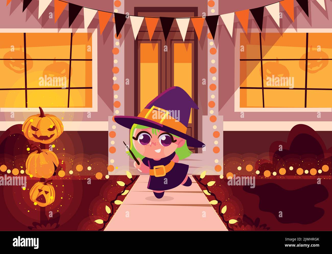 Witch Girl Costume Stock Vector Image And Art Alamy
