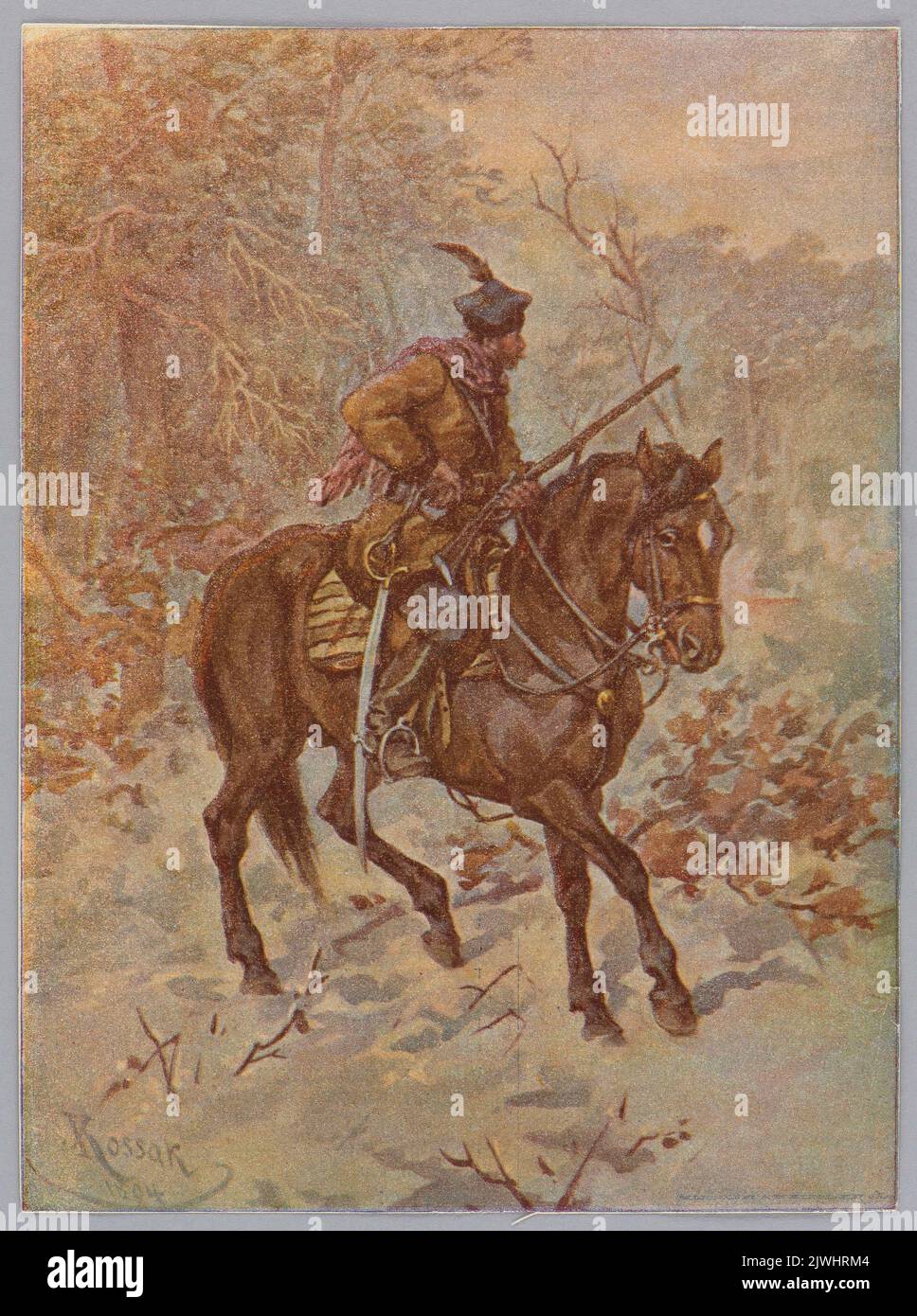 Reproduction of a painting: Juliusz Kossak (1824-1899), The year 1863; excerpt from a magazine ...