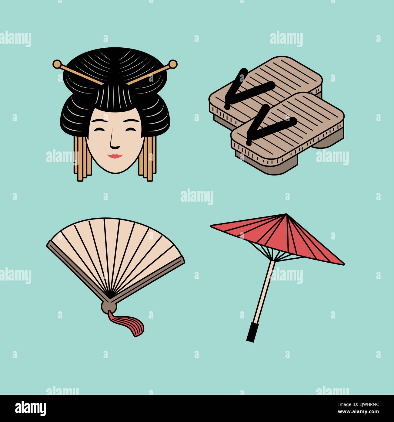 set of japanese culture Stock Vector Image & Art - Alamy