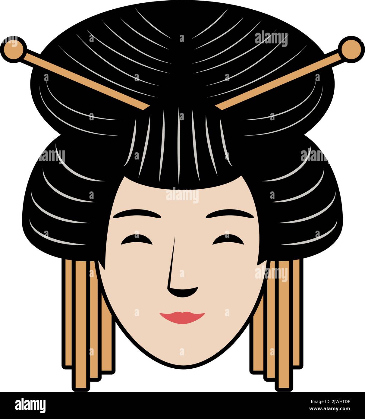 Geisha icon cartoon Cut Out Stock Images & Pictures - Alamy