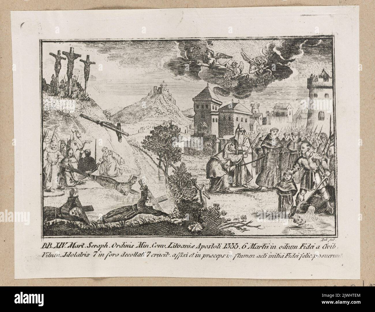 Martyrdom of Franciscan monks in Vilnius, on 6 March 1333. Perli, Józef ...