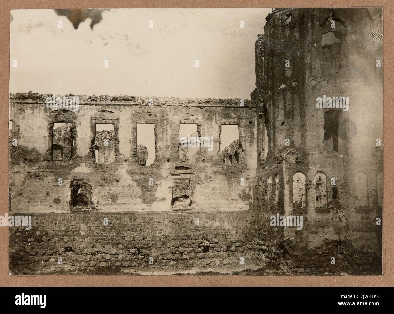 Mir (Belarus). Castle - view of ruined castle walls. unknown ...