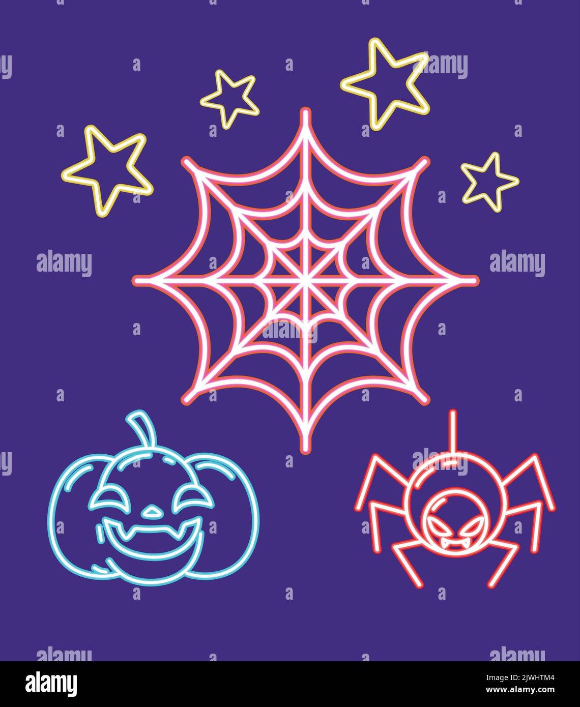 neon halloween spiderweb Stock Vector Image & Art - Alamy