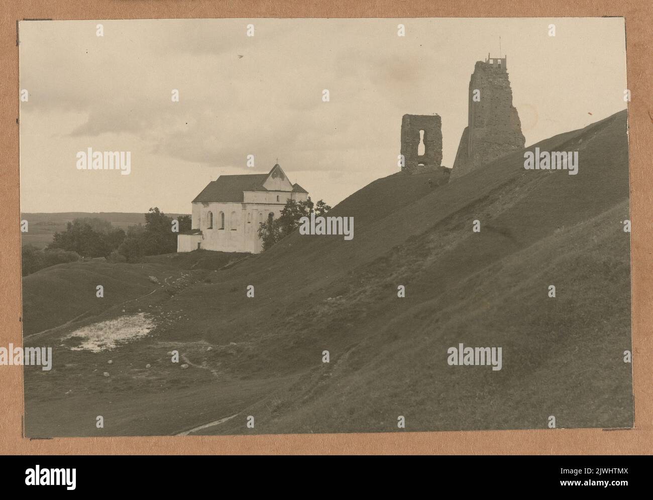 Nowogródek (curr. Navahrudak, Belarus). Castle ruins and parish church ...