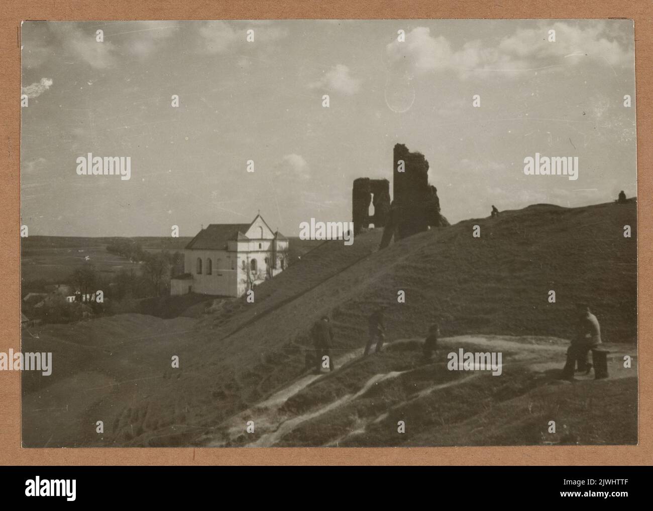 Nowogródek (curr. Navahrudak, Belarus). Castle ruins and parish church ...