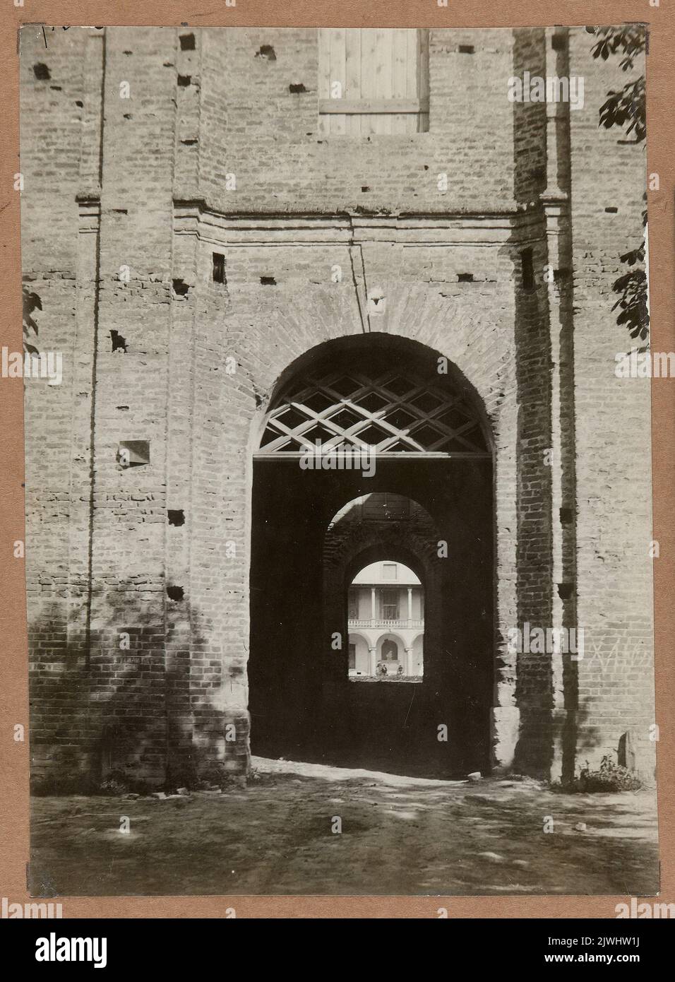 Ołyka (curr. Olyka, Ukraine). Radziwiłł family castle – tower gate from ...