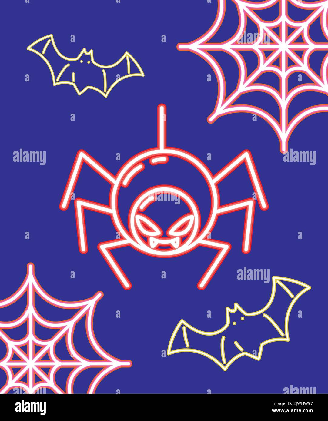 halloween neon spider and web Stock Vector Image & Art - Alamy