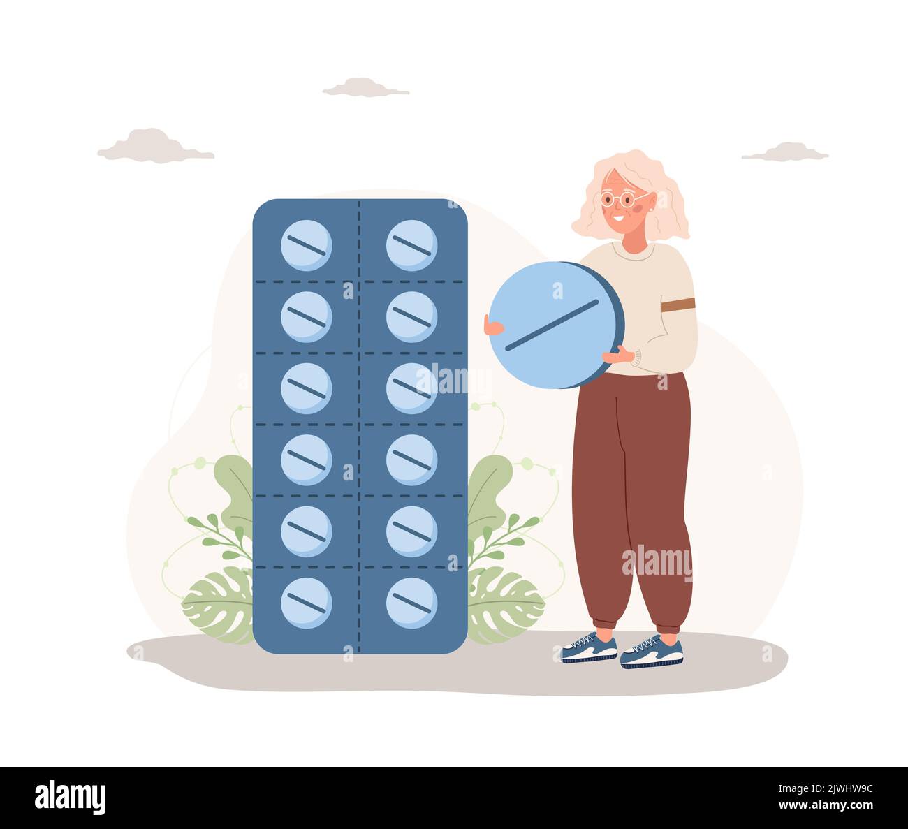 Elderly antidepressant Stock Vector Images - Alamy