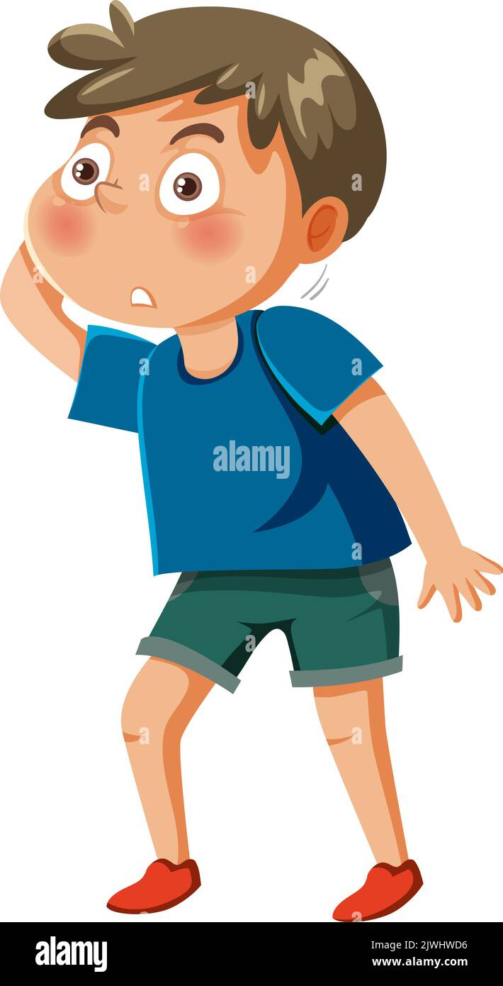 Confused boy cartoon character illustration Stock Vector Image & Art ...