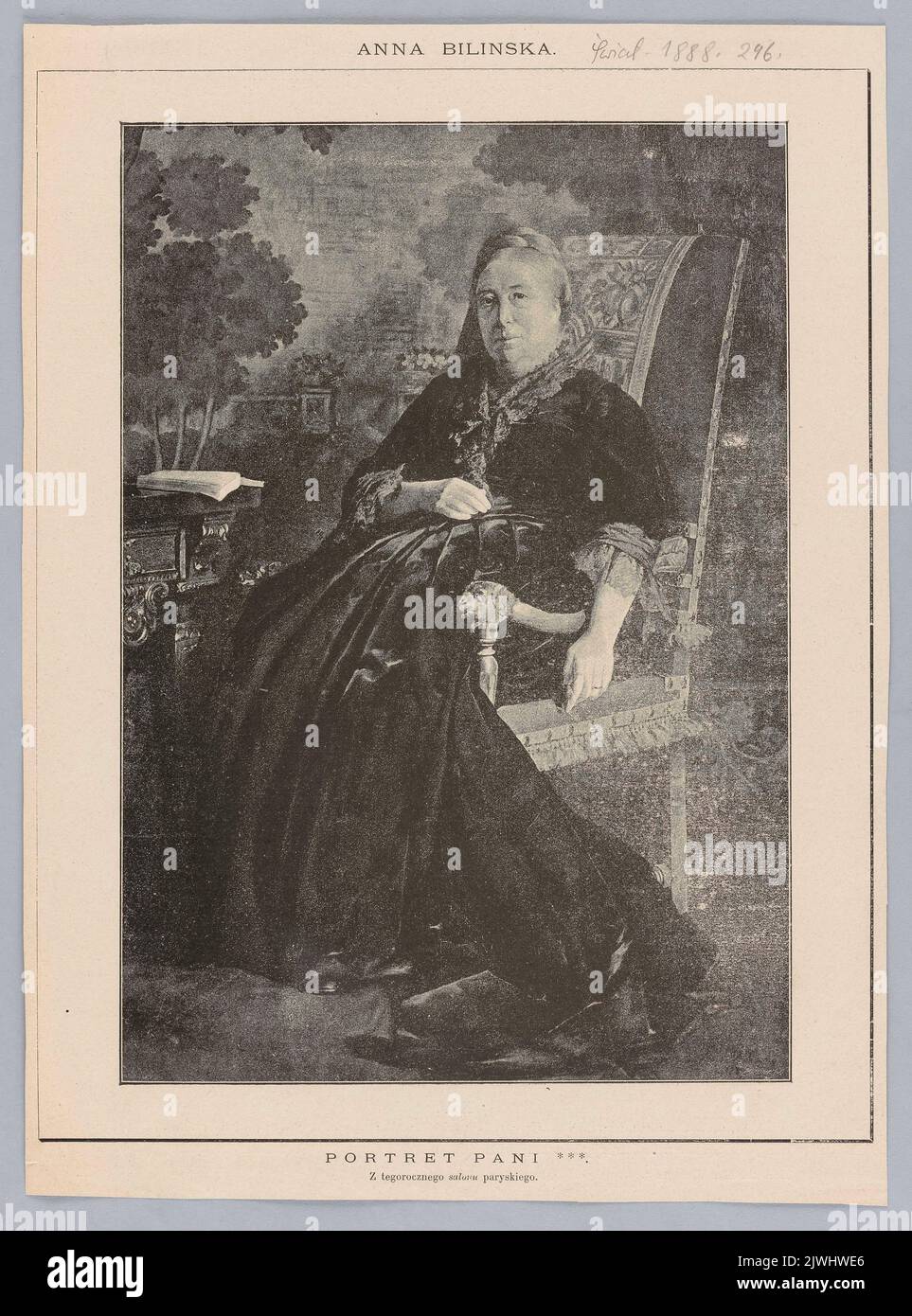 Reproduction of a painting: Bilińska-Bohdanowicz, Anna (1857-1893), Portrait of Mrs. ***; from ...