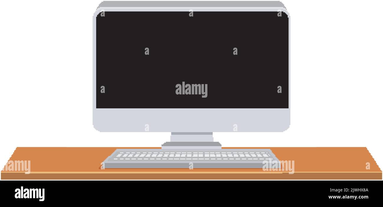 Computer monitor on desk illustration Stock Vector Image & Art - Alamy