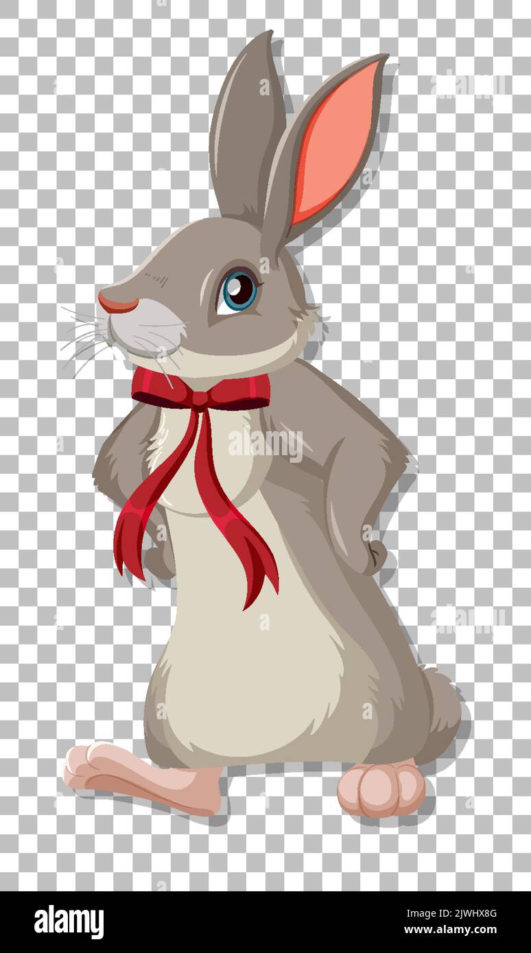 Cute rabbit on grid background illustration Stock Vector Image & Art ...