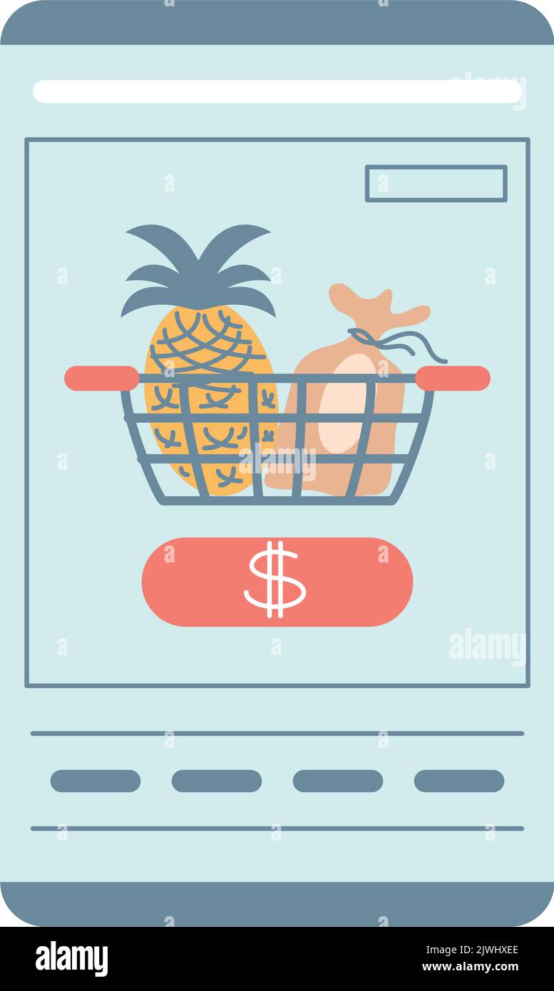 phone grocery ordering Stock Vector Image & Art - Alamy