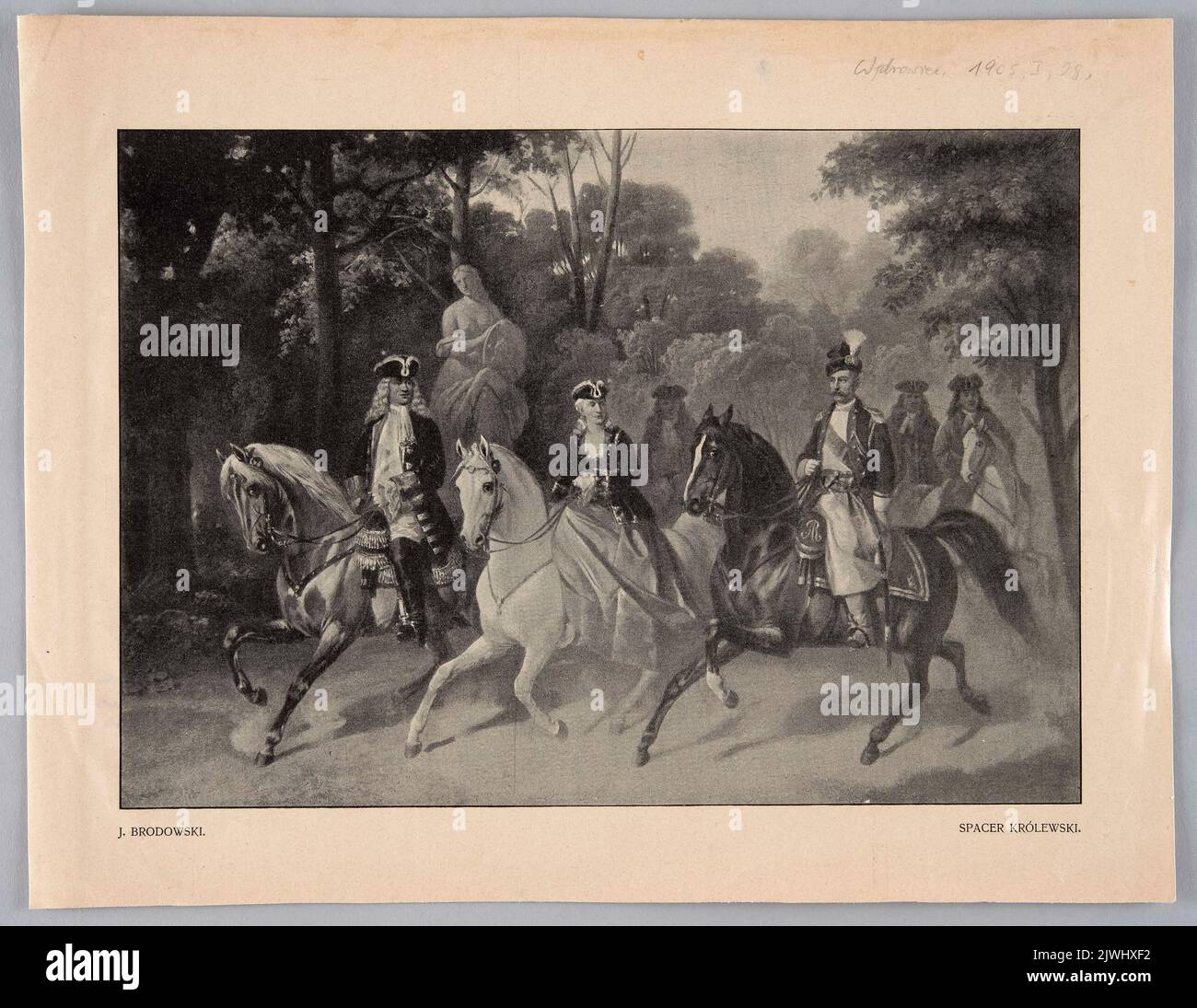 Reproduction of a painting: Brodowski, Józef (1828-1900), A royal walk ...