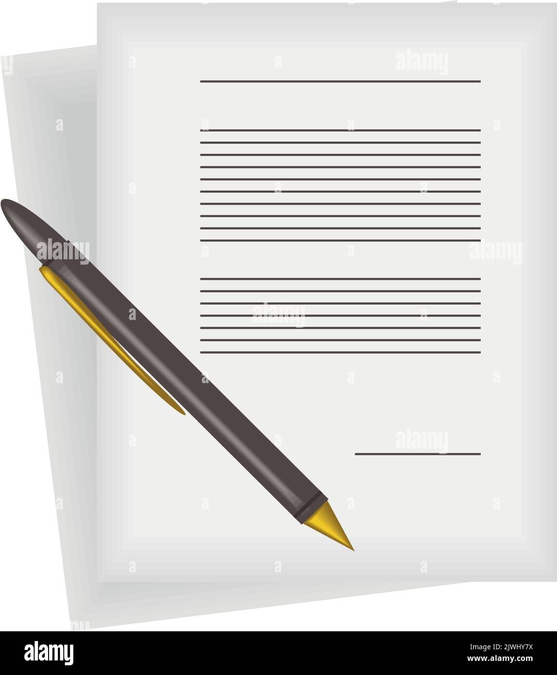 sign documents and pen Stock Vector Image & Art - Alamy