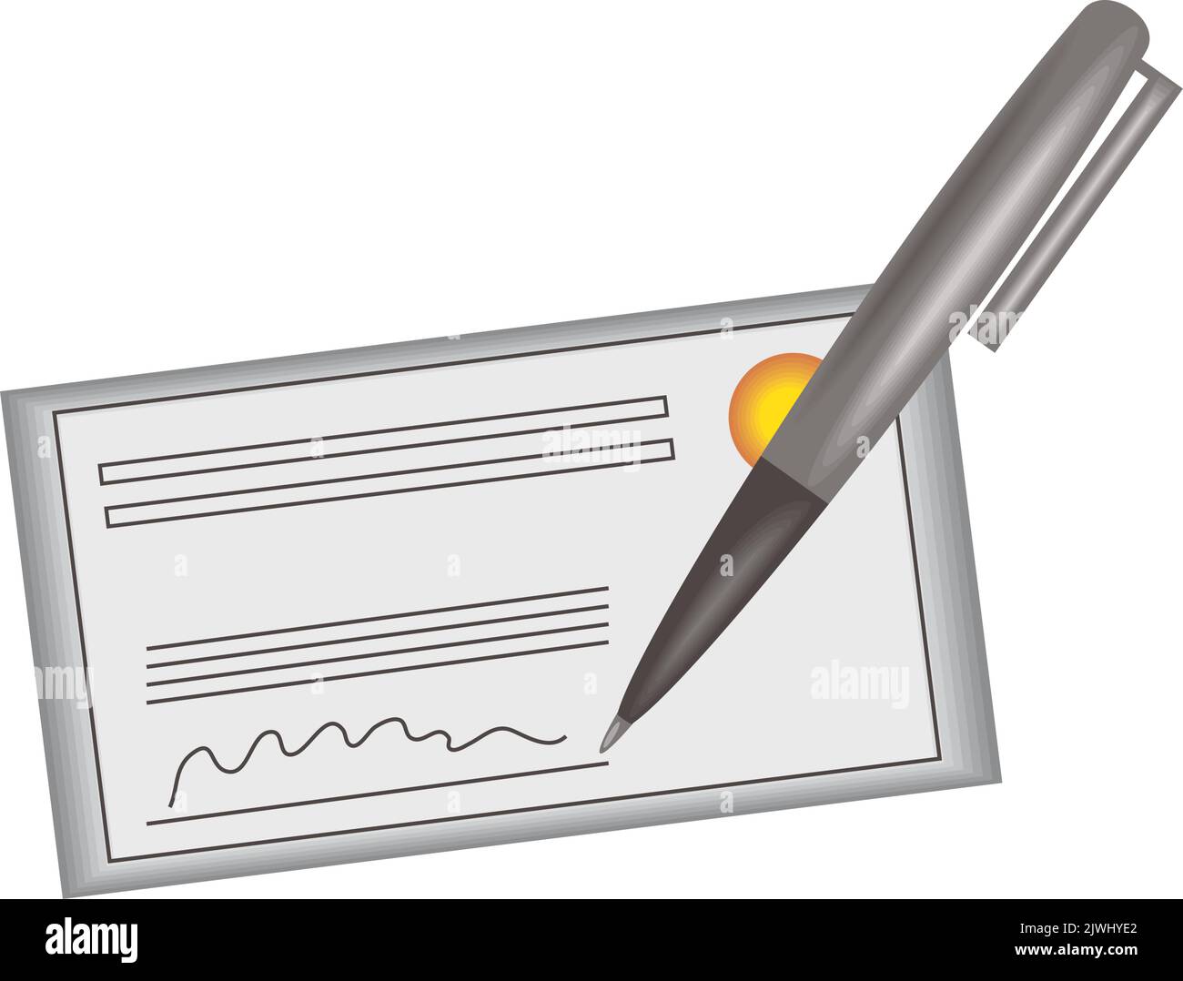 Cheque sign signature Stock Vector Images - Alamy