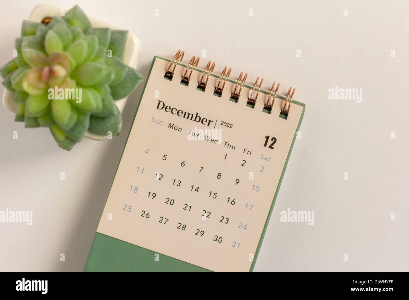 Hello, December.Desktop calendar for planning for December 2022 Stock ...
