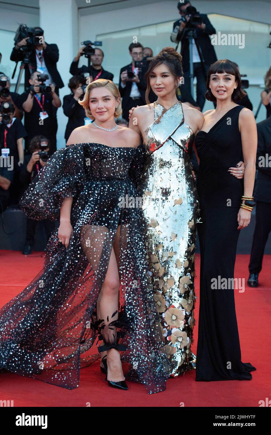 Venice, Italy. 05th Sep, 2022. Florence Pugh, Gemma Chan, Sydney ...