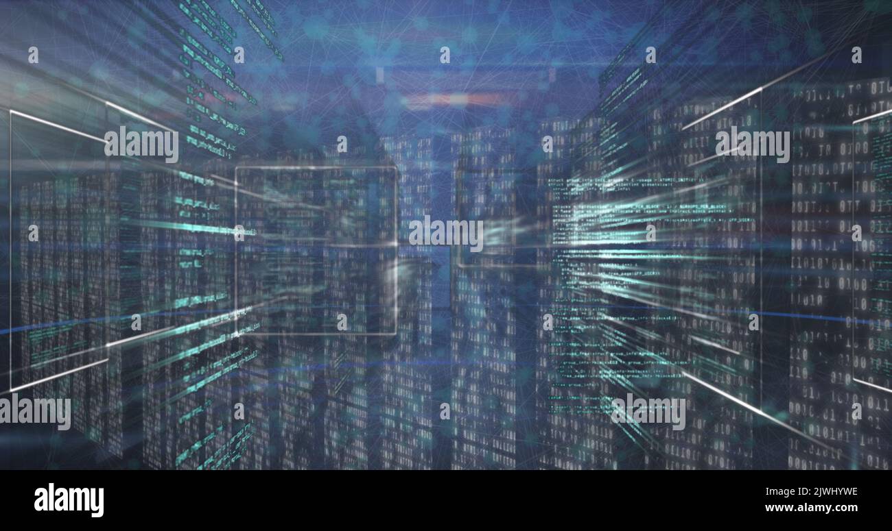 Image of round scanner and data processing over multiple screens of ... Image of round scanner and data processing over multiple screens of ...