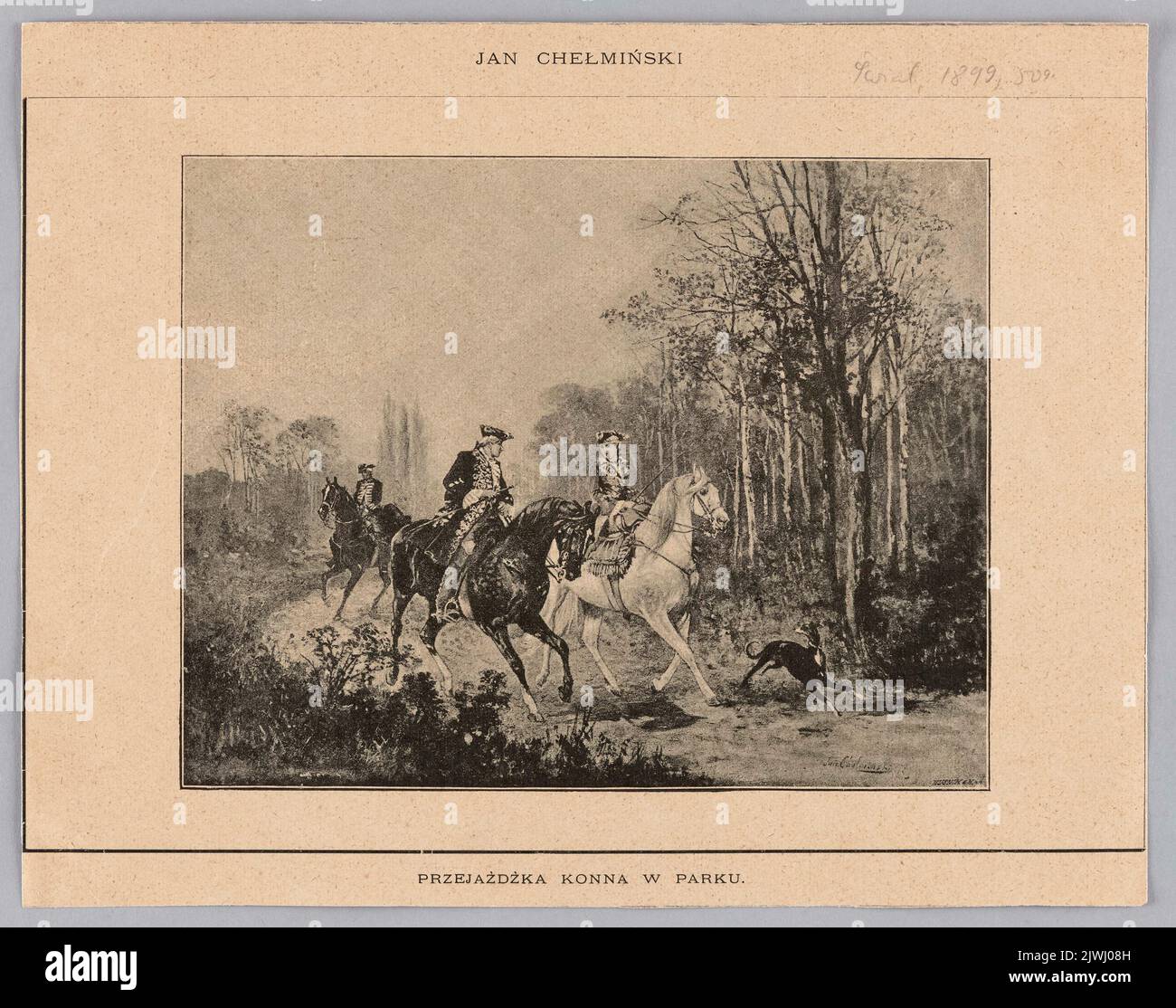 Reproduction of a painting: Chełmiński, Jan (1851-1925), A horse ride ...