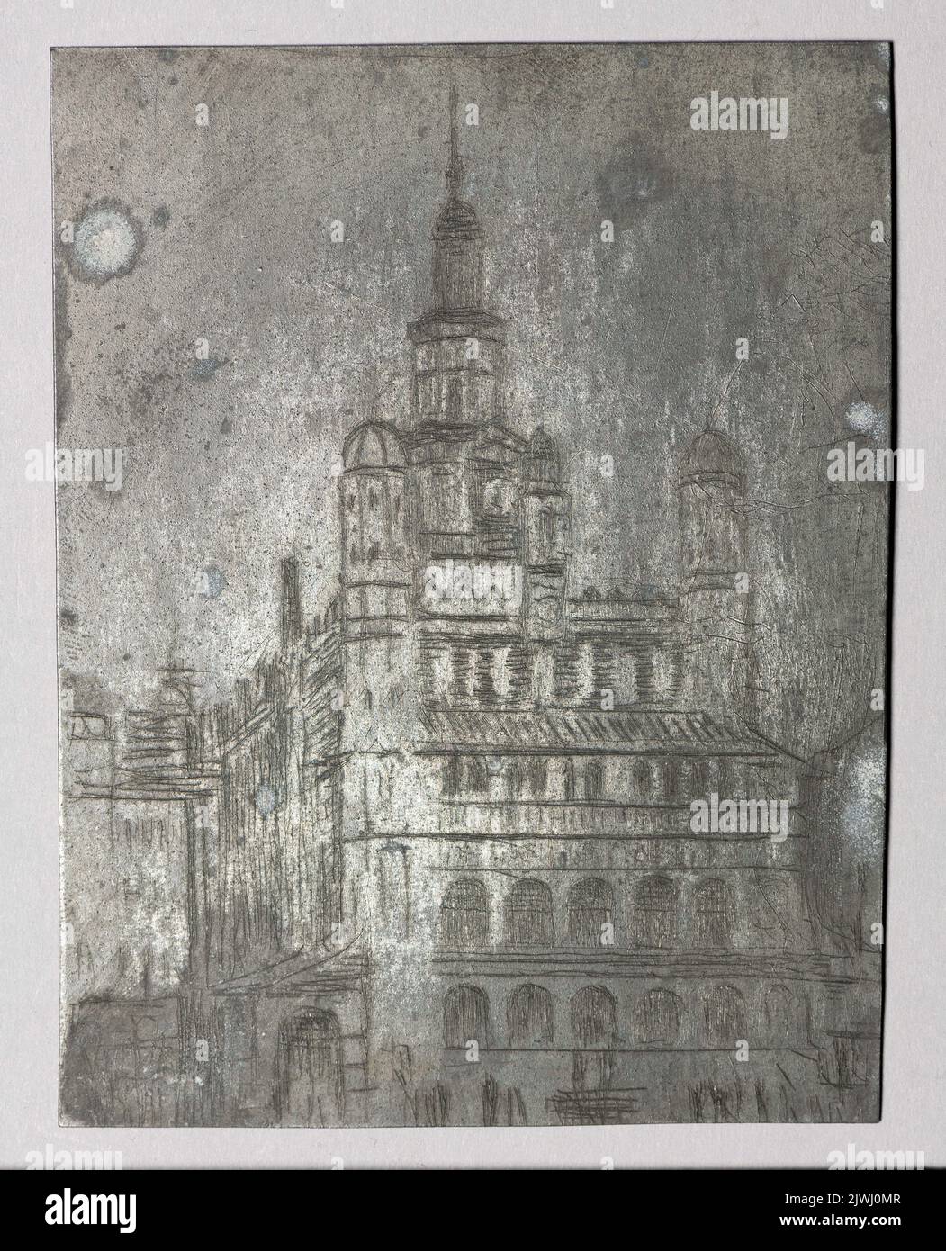 Poznan Town Hall; verso: Landscape. Jabłczyński, Feliks (1865-1928 ...