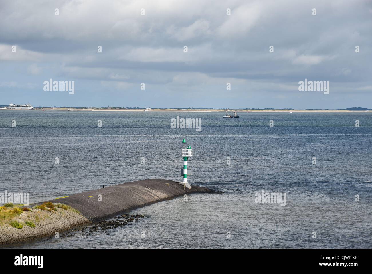 Texel, Netherlands. August 2022. The harbor head of the ferry port of ...