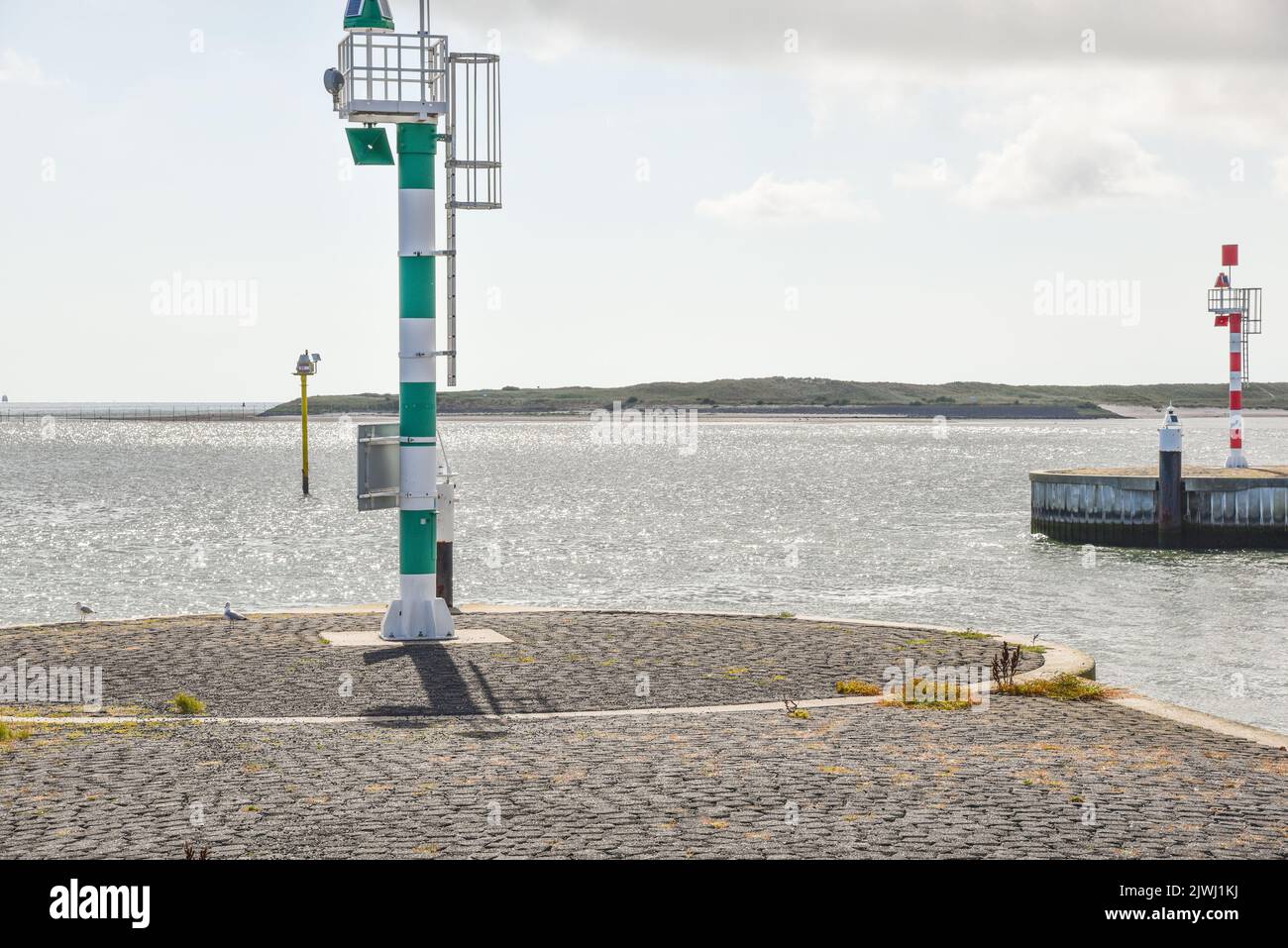 Texel, Netherlands. August 2022. The harbor head of the ferry port of ...