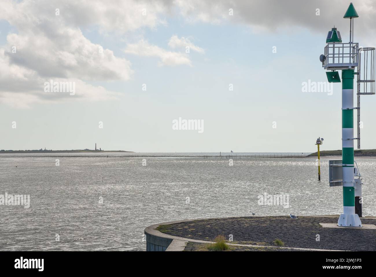 Texel, Netherlands. August 2022. The harbor head of the ferry port of ...