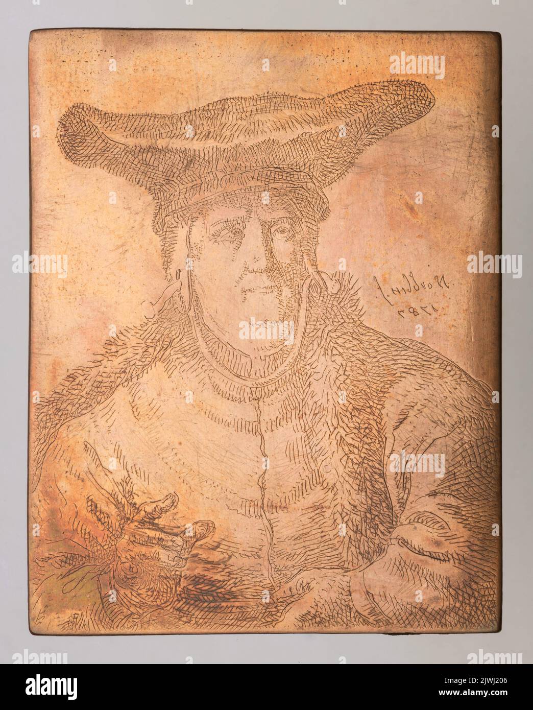 Bust of an old woman in a broad bonnet. Norblin de la Gourdaine, Jean ...