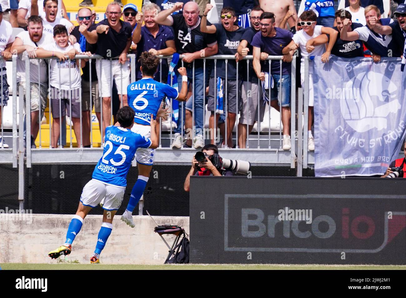 Brescia, Italy. 03rd Sep, 2022. Nicolas Galazzi (Brescia FC) celebrates ...