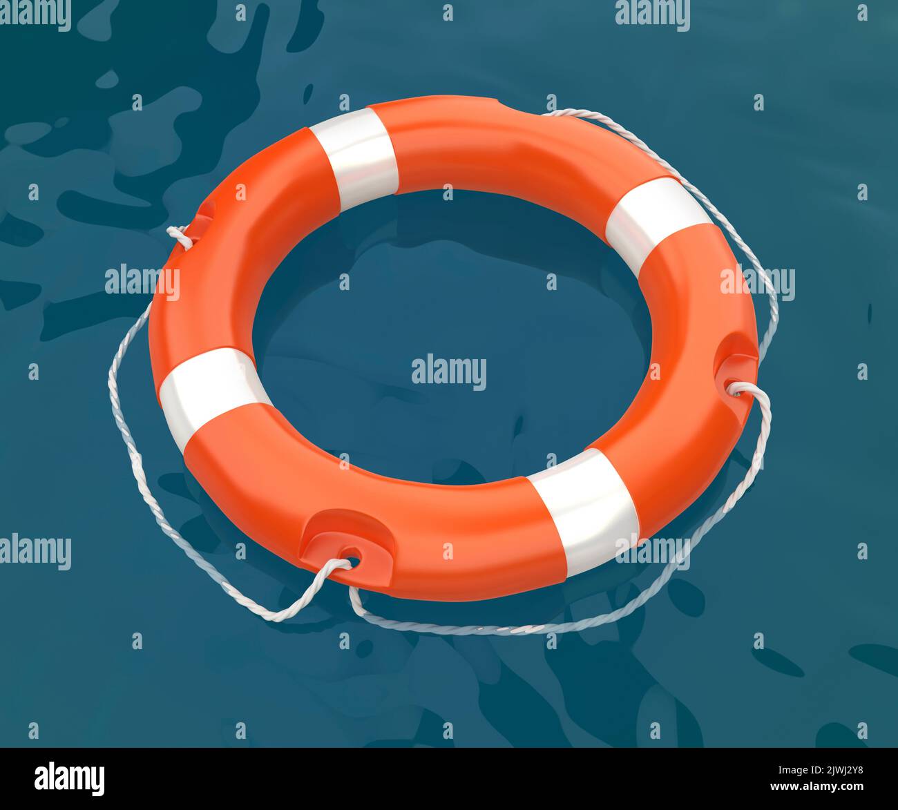 Lifebuoy rope in water 3d hi-res stock photography and images - Alamy