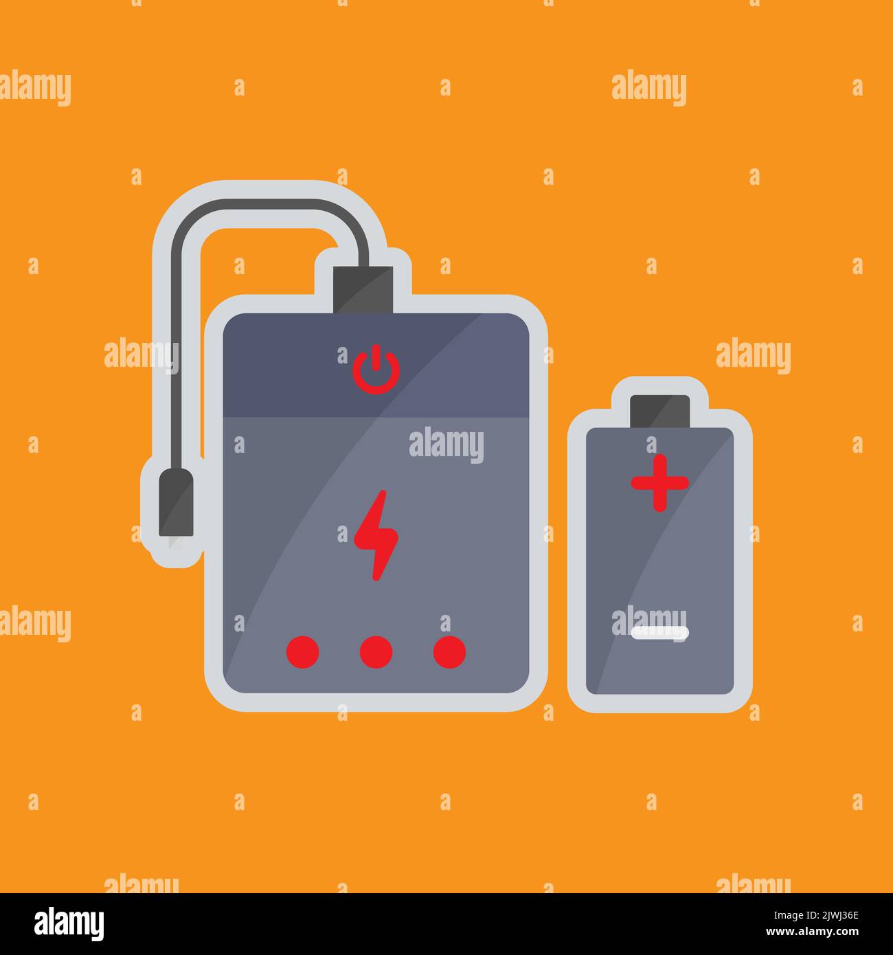 Power bank icon, battery. Icon related to electronic, technology. Flat ...