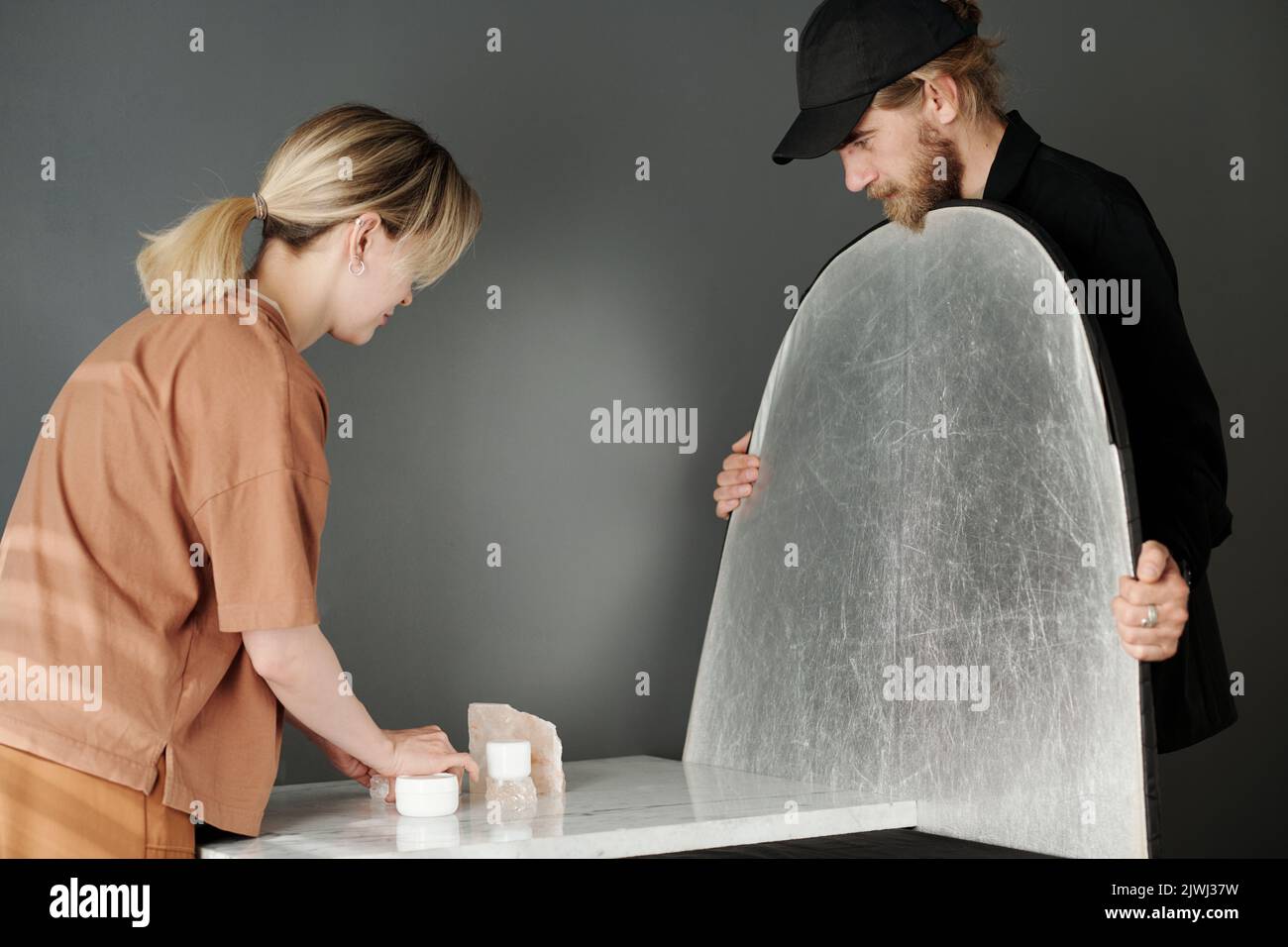 Woman bending over front hi-res stock photography and images - Alamy