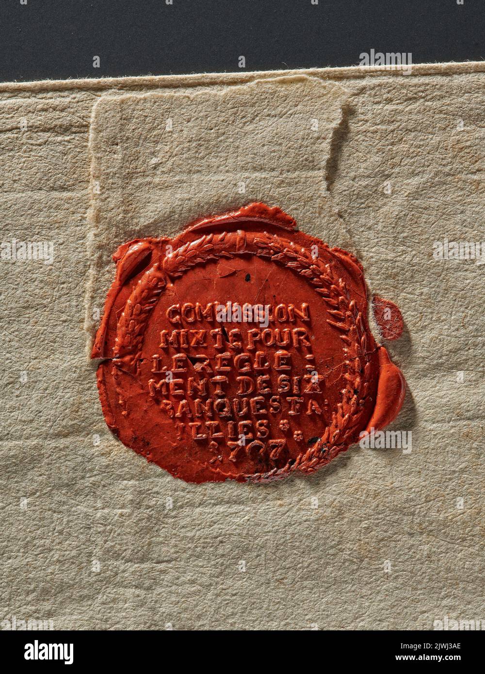 wax seal of the Joint Commission for 6 bankrupt banks two seals ...