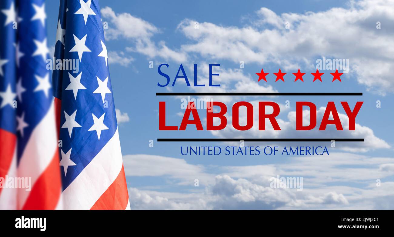 Happy Labor day banner, american patriotic background, sale Stock Photo ...