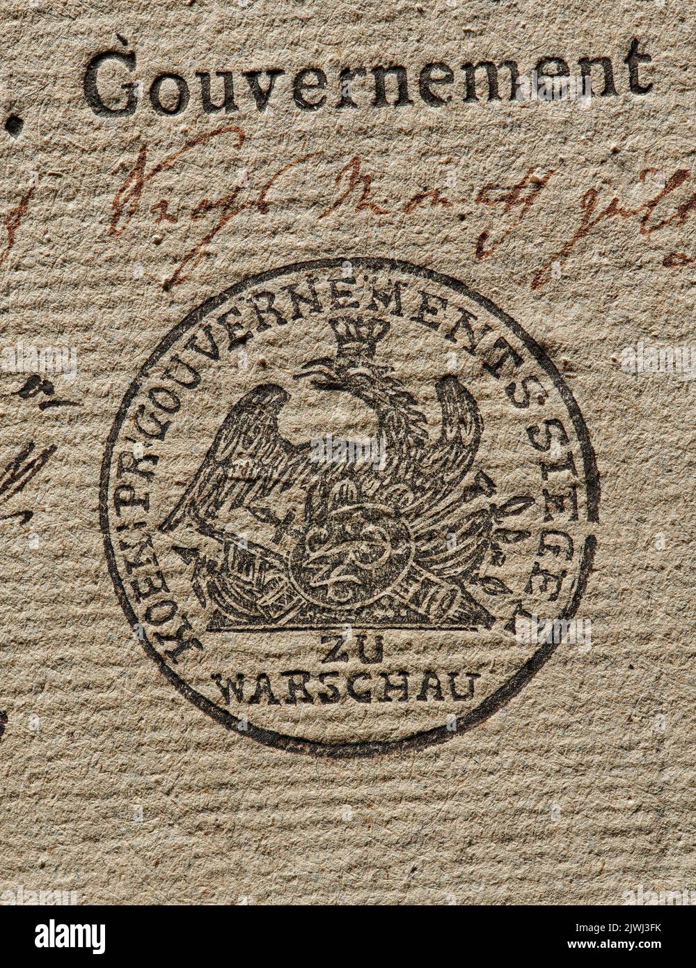 seal of the Royal-Prussian Management in Warsaw. Zarząd Główny Cywilno ...