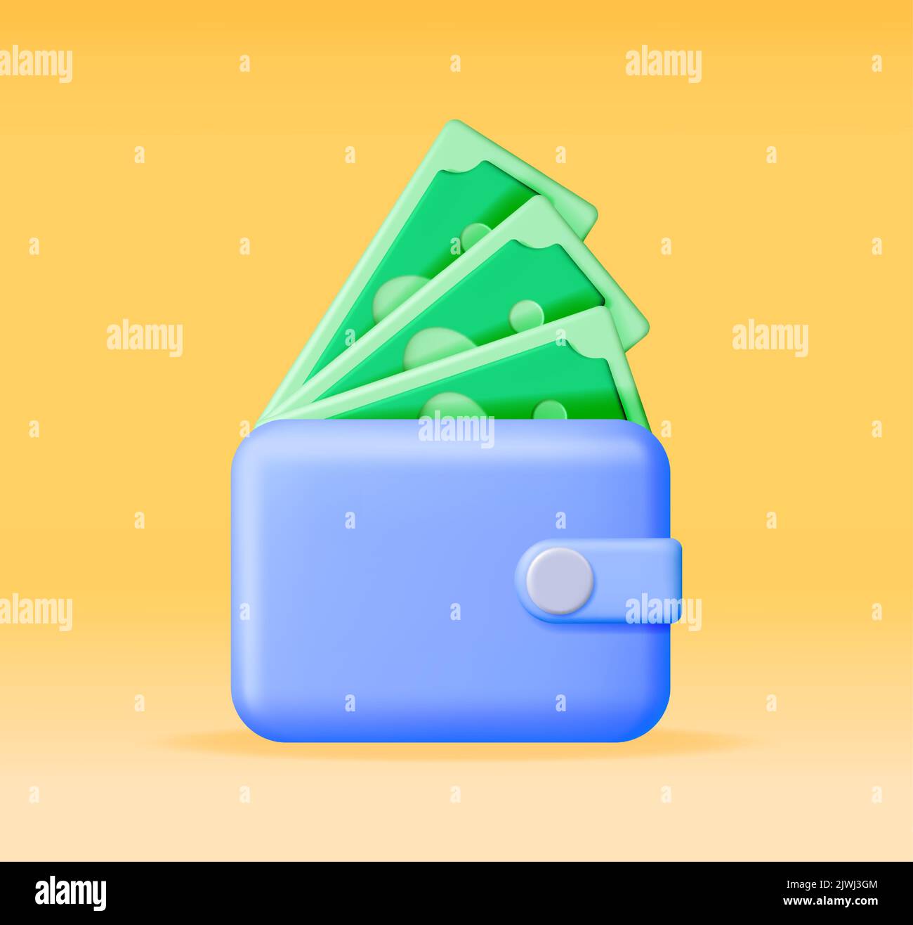 3D Dollar Banknotes and Leather Wallet Stock Vector Image & Art - Alamy