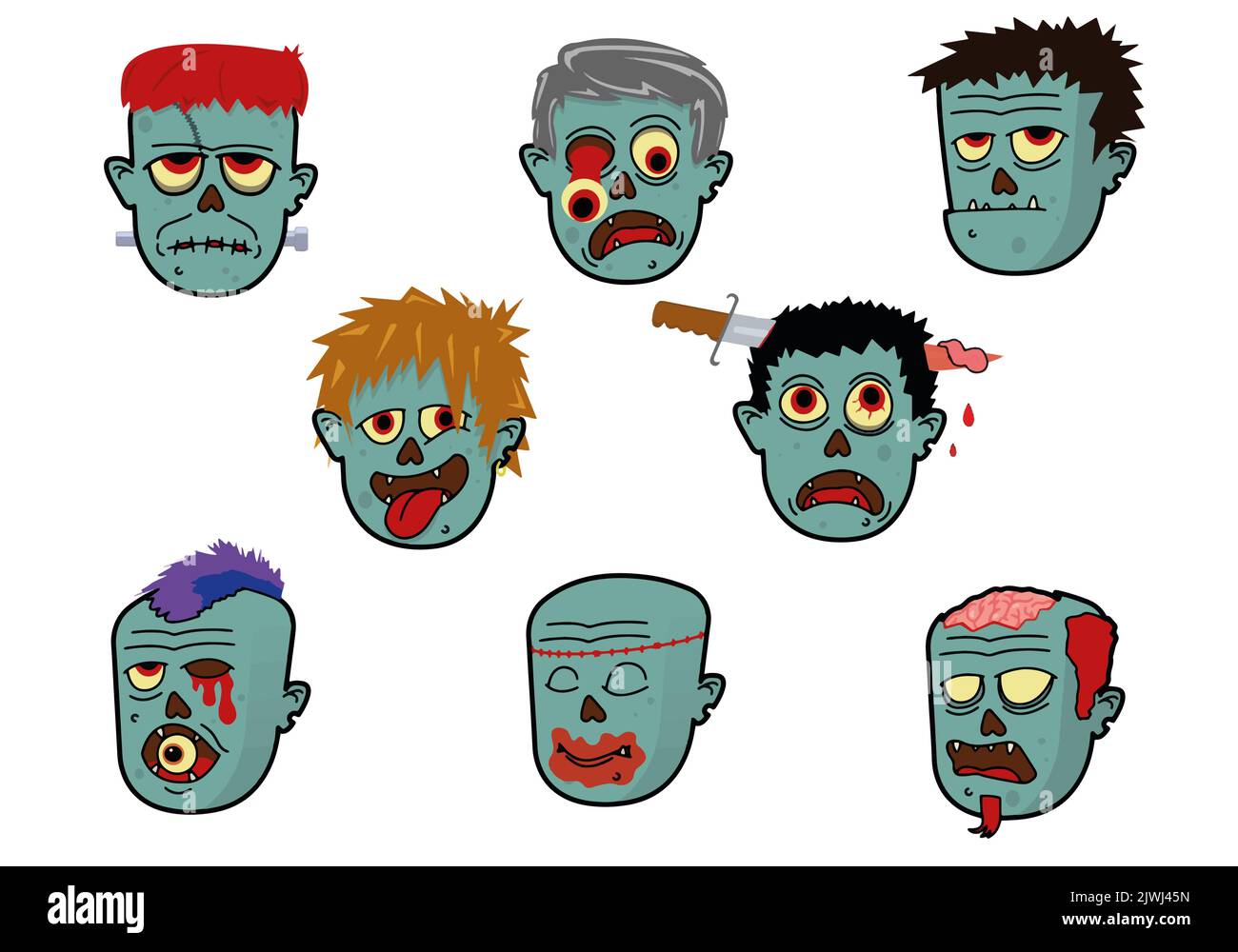 halloween vector green had of zombies vector illustration Stock Vector ...