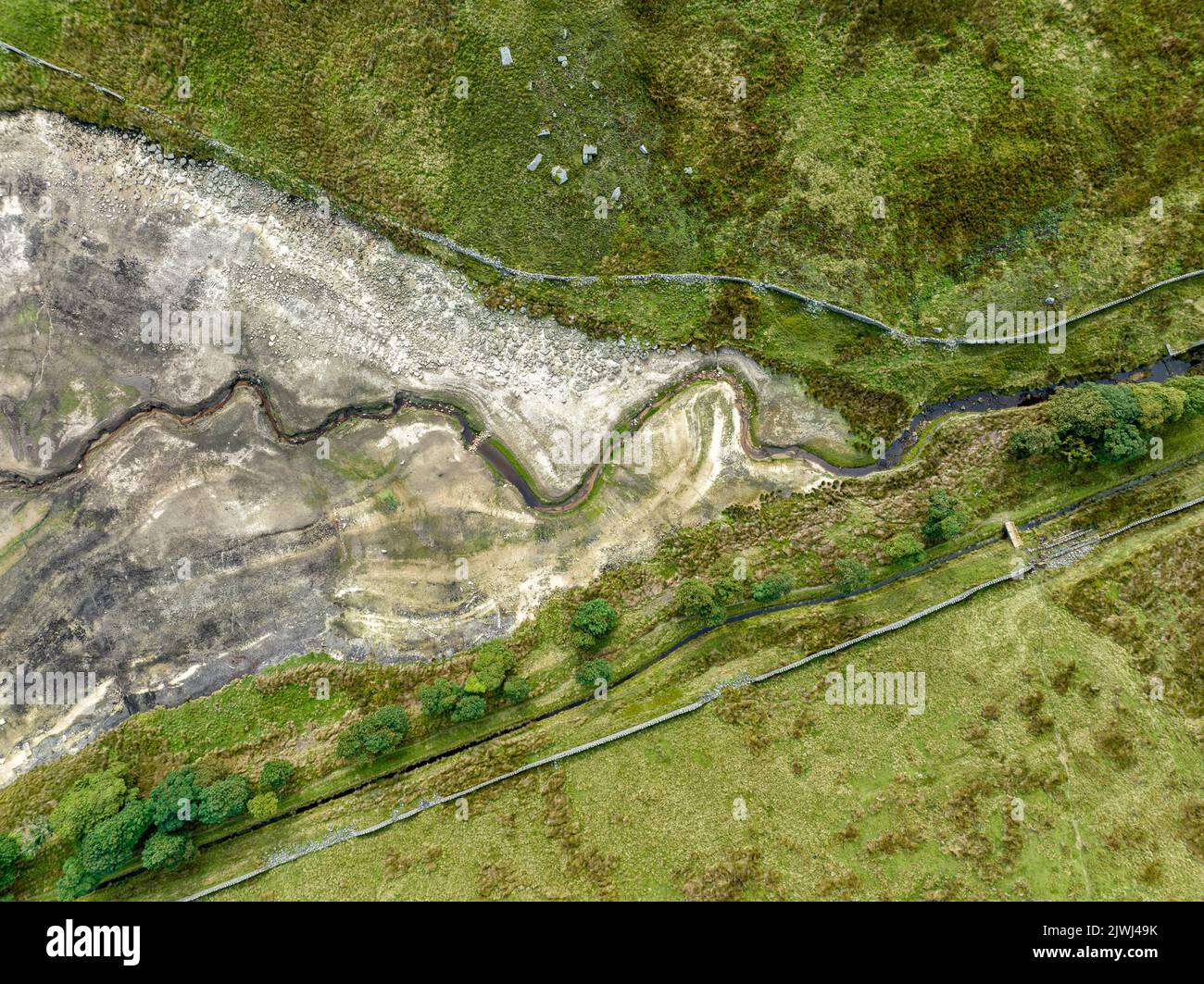 low water levels ina reservoir Stock Photo - Alamy