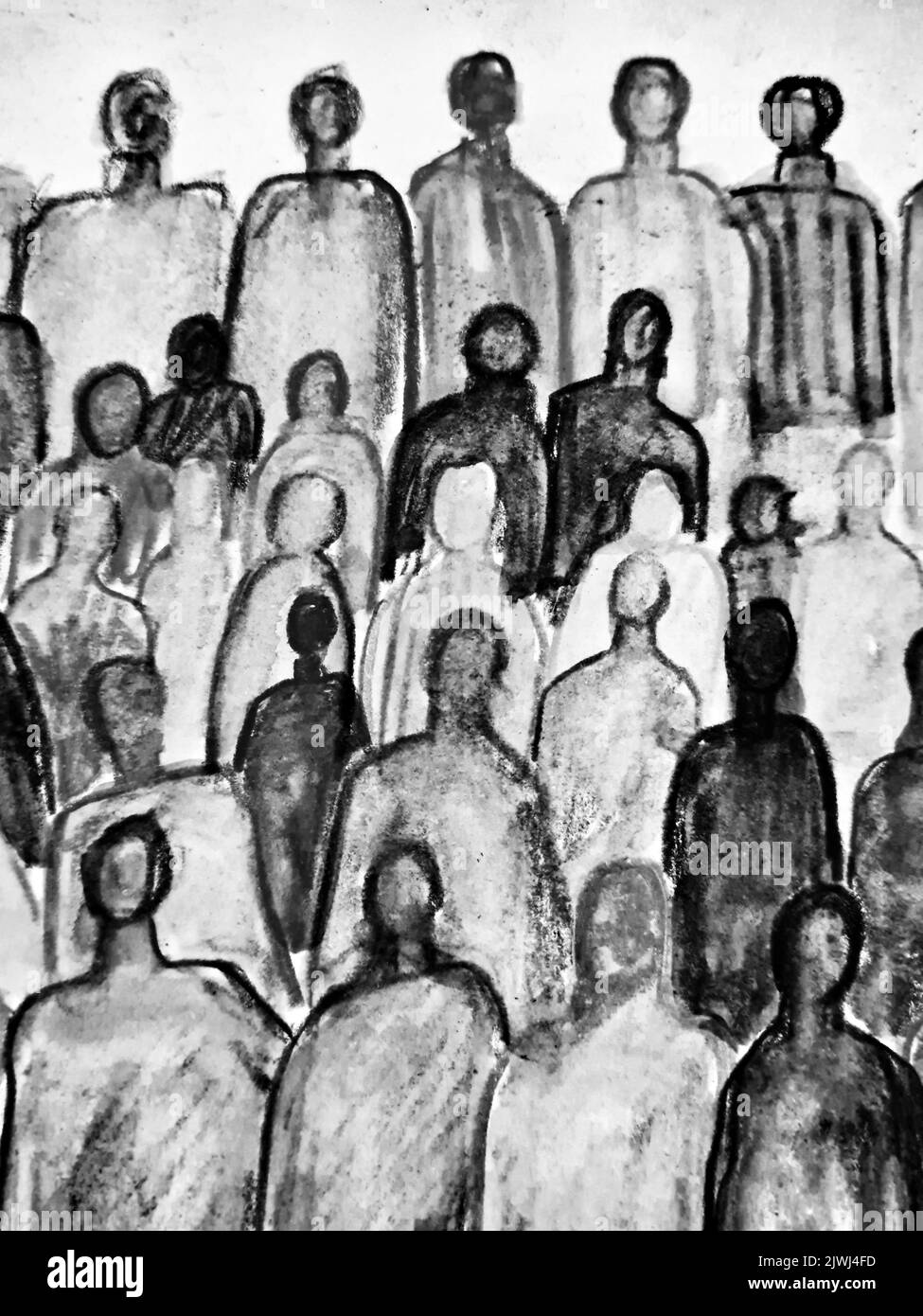 People group cartoon Black and White Stock Photos & Images - Alamy