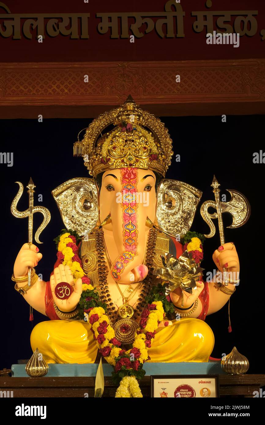 Pune, Maharashtra, India, 2 September 2022, Beautiful idol of Lord ...