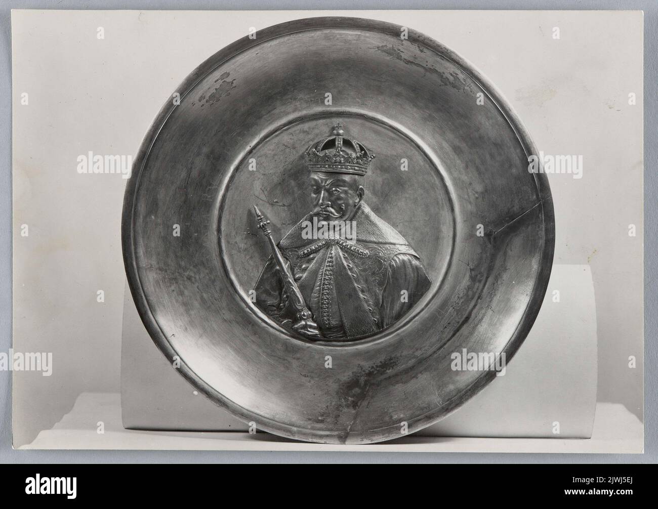 Photograph of a plate showing Stephen Bathory with royal insignia ...