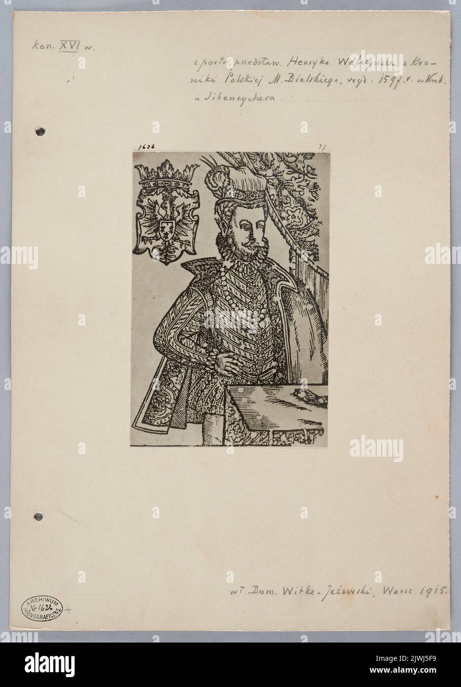 Photograph of print: Henri de Valois, according to an illustration from ...