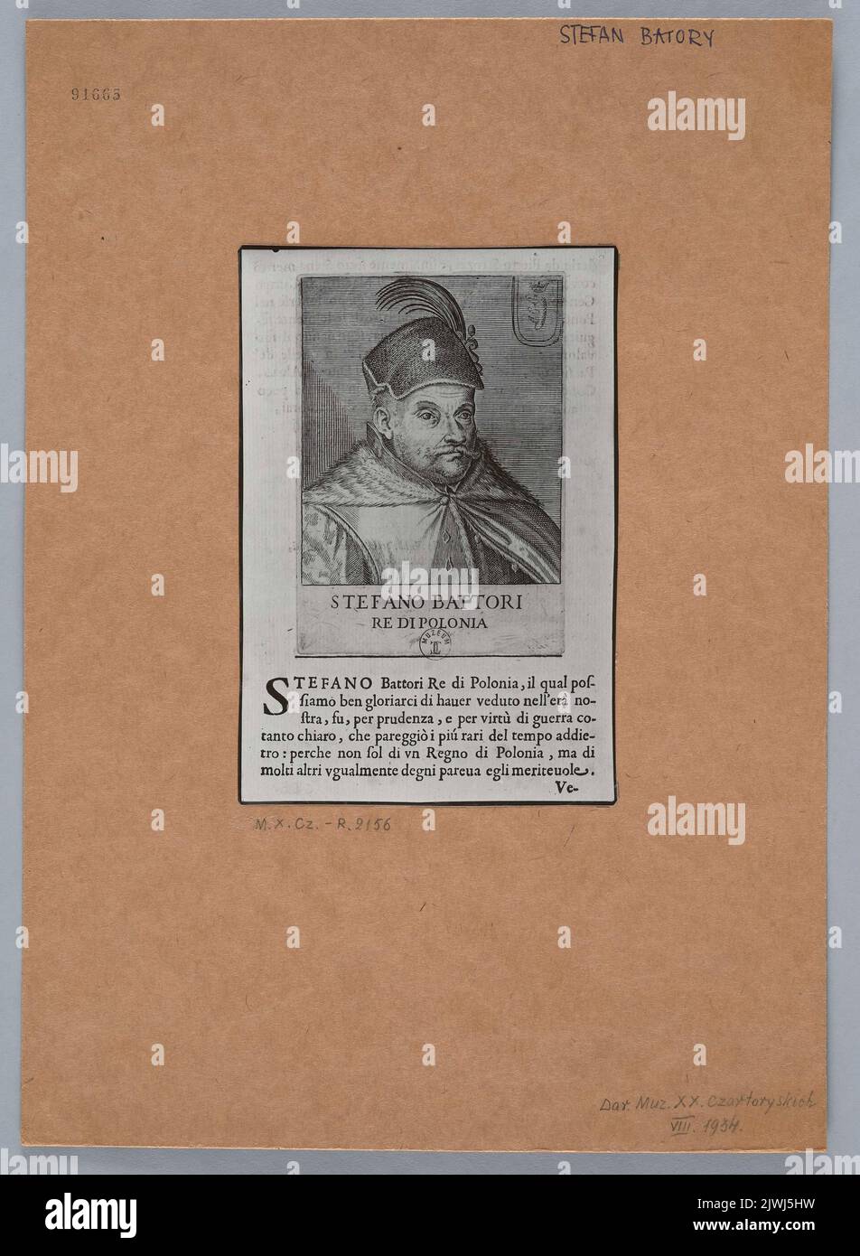 Photograph of print: portrait of Stephen Bathory. unknown, photographer ...