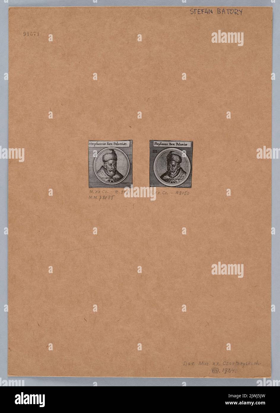 Photographs of etchings: two portraits of Stephen Bathory. unknown ...