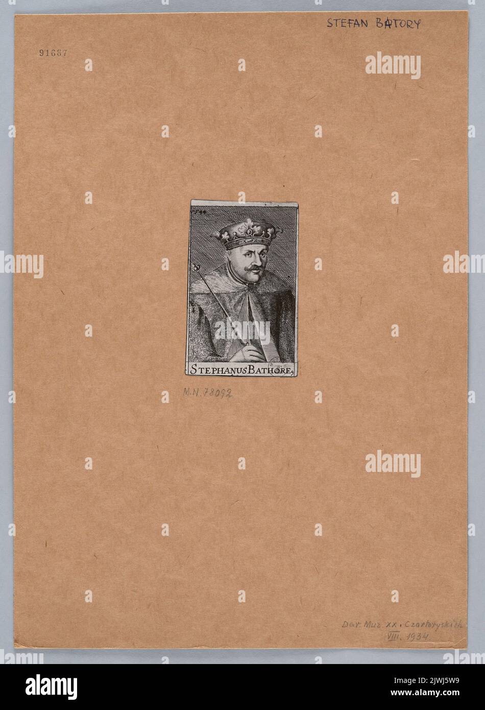 Photograph of print: portrait of Stephen Bathory. unknown, photographer ...