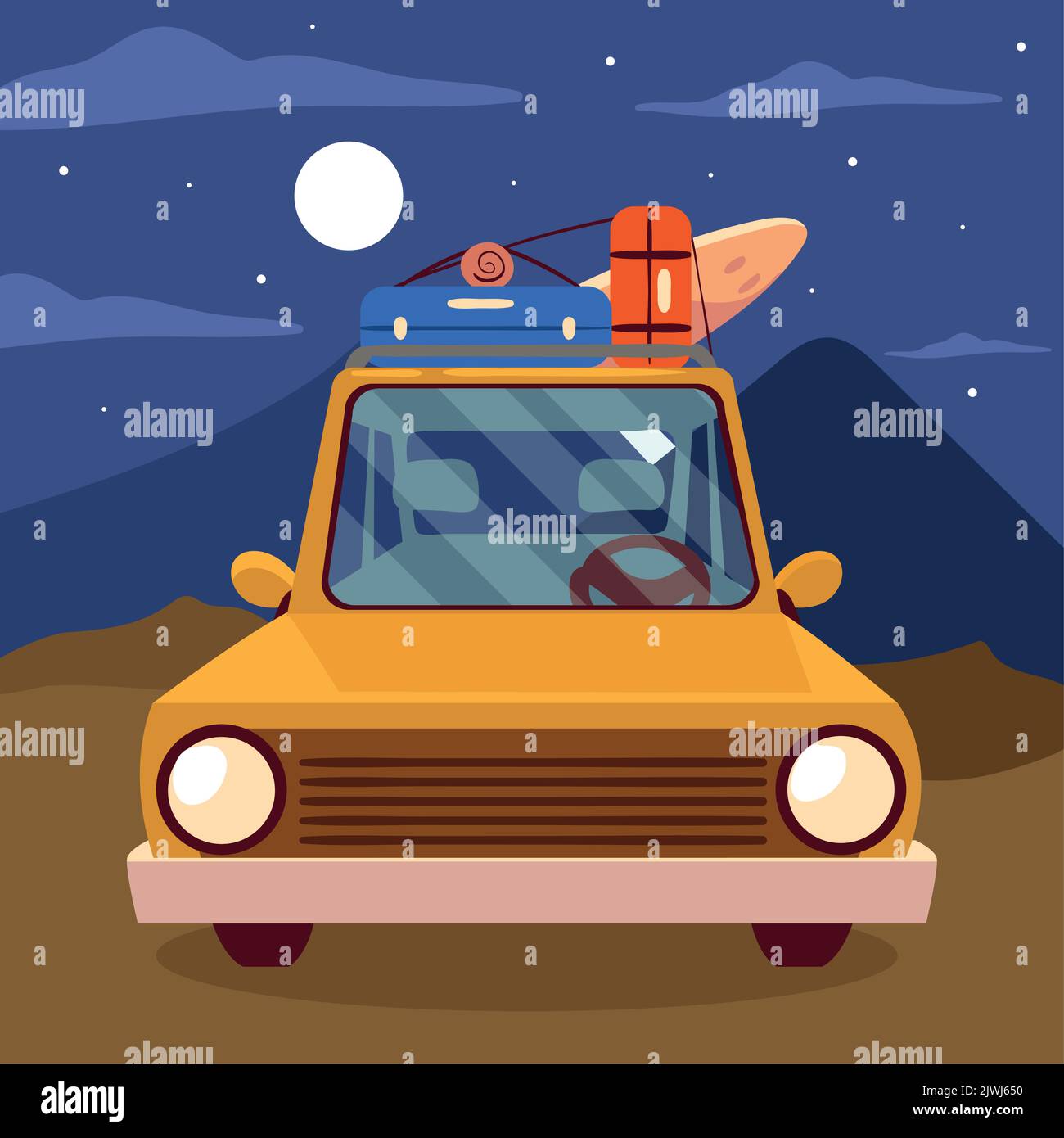 night road trip Stock Vector Image & Art - Alamy