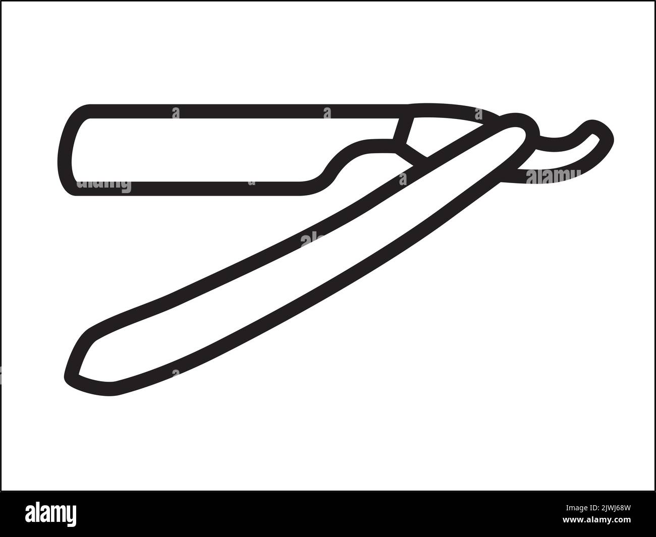 Straight razor icon. Barber symbol silhouette isolated on white ...