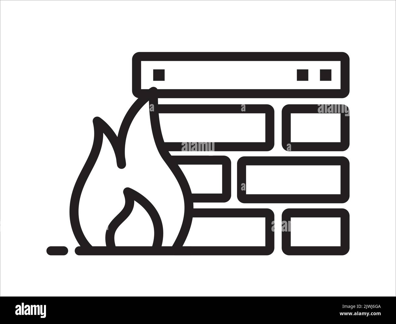 Firewall Vector Icon. Security and protection, fire sign vector ...