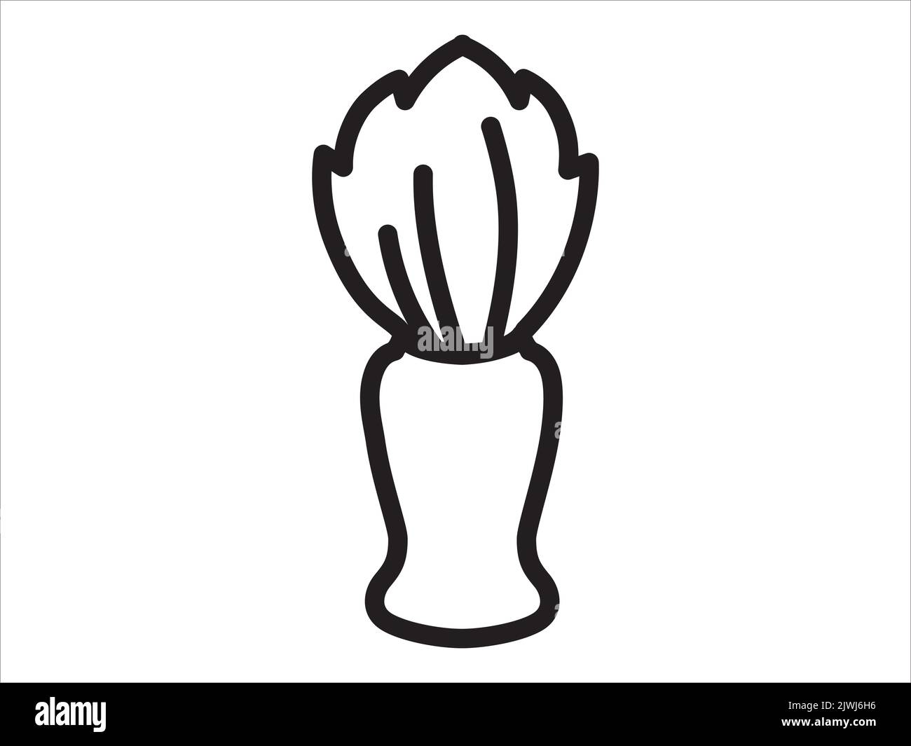 Shaving brush. Simple element Foam Brush. Barber symbol silhouette ...